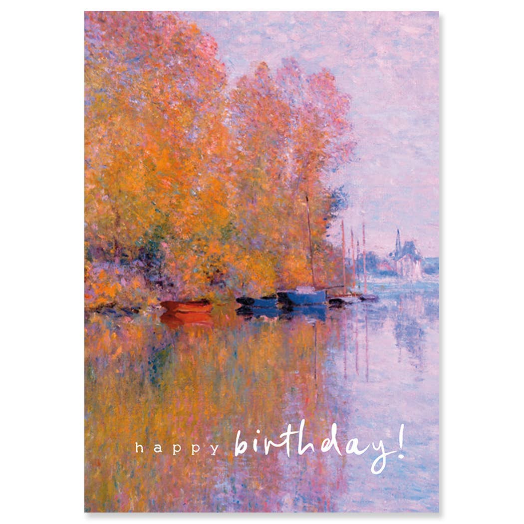 Monet in Autumn Birthday Greeting Card – AGAPANTHUS