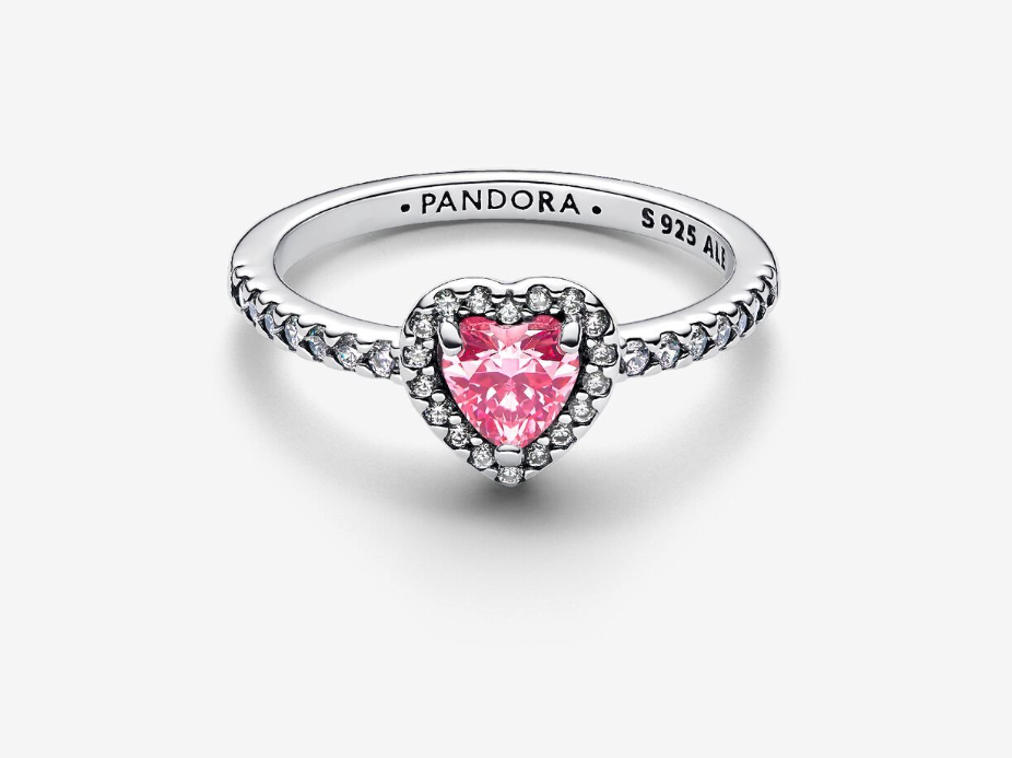 PANDORA Elevated Pink Heart Ring – AGAPANTHUS