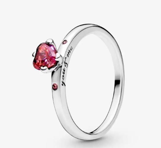 PANDORA Sparkling Red Heart Ring – AGAPANTHUS